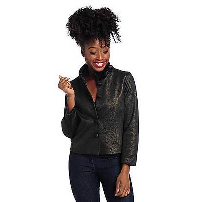 NEW The Countess Collection Foil Printed Woven Long Sleeved Button-up ...