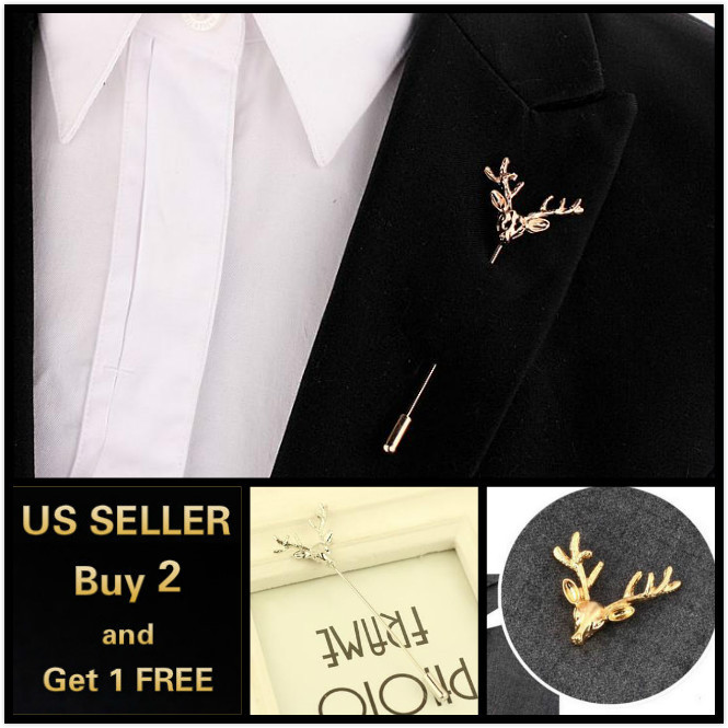 14 style Men's Brooch Lapel Badge Suit Pin Chest Metal Collar Pin ...