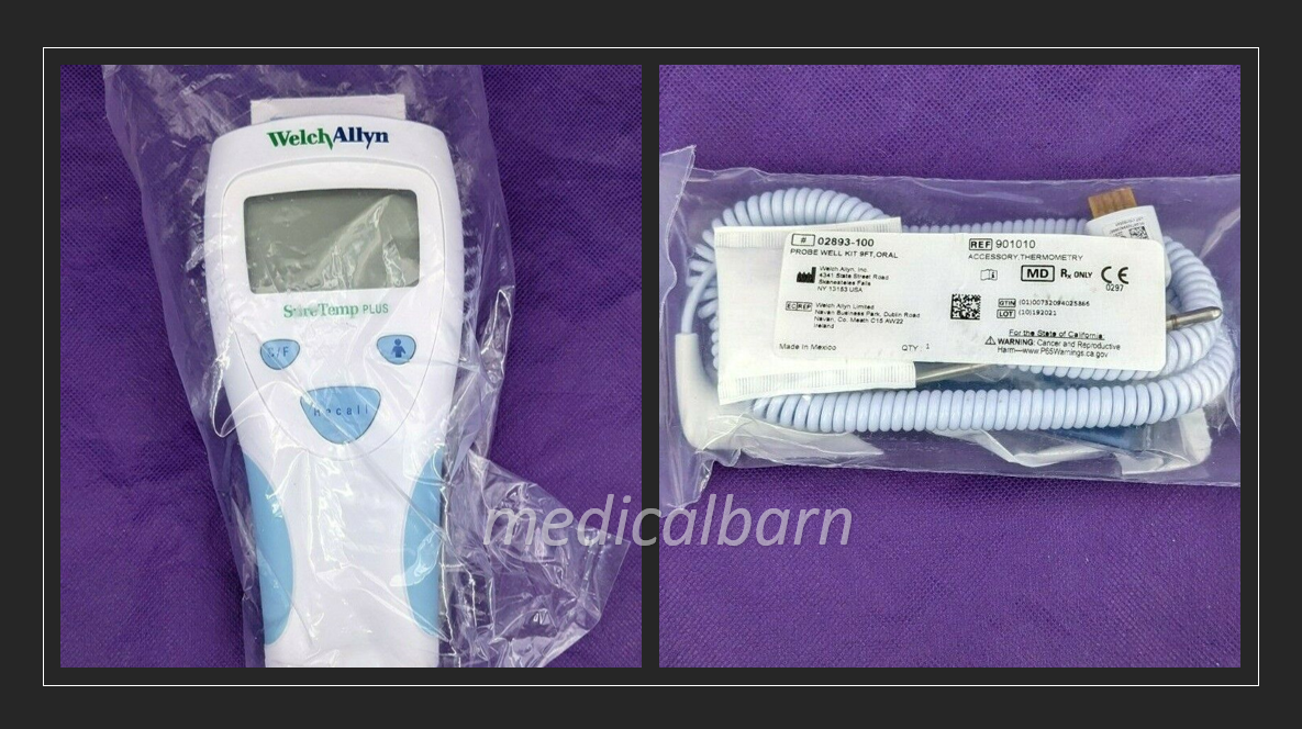 Welch Allyn Suretemp Plus Electronic Digital Oral Thermometer 9' Cord ...