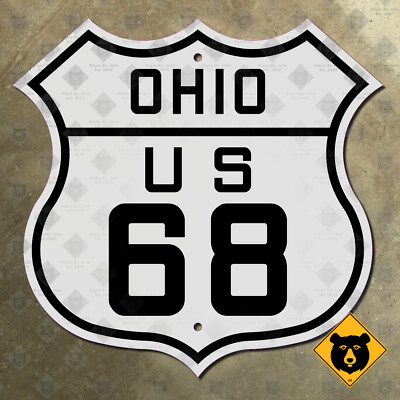 Ohio US route 68 marker road sign 1926 Findlay Urbana Xenia Dayton ...