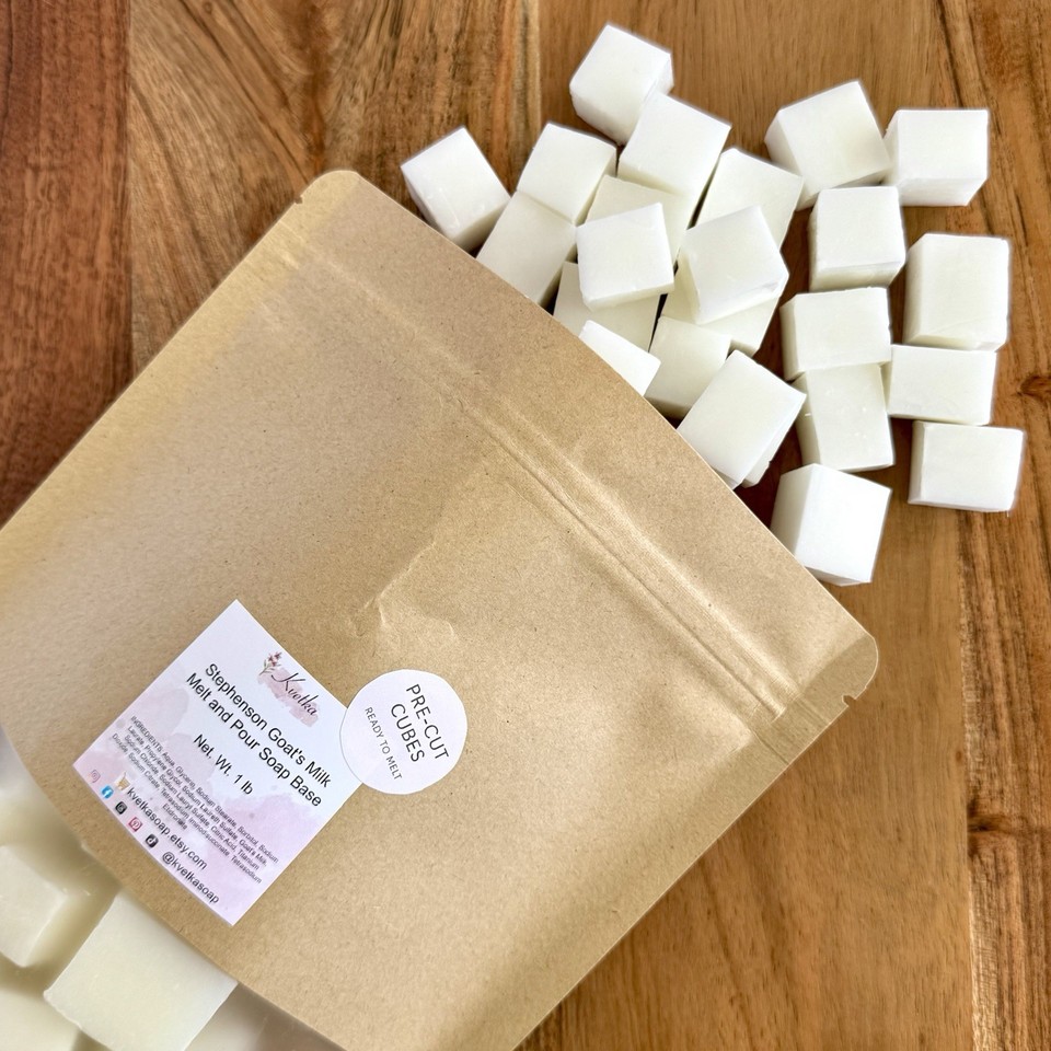 Goat’s Milk Melt and Pour Soap Base 1 lb – Pre-Cut Cubes Glycerin Base ...