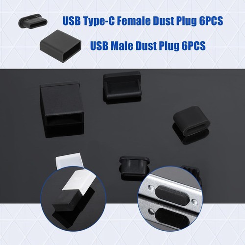 36pcs USB Anti Dust Cover Plugs, 6 Types Silicone Stopper Micro USB ...