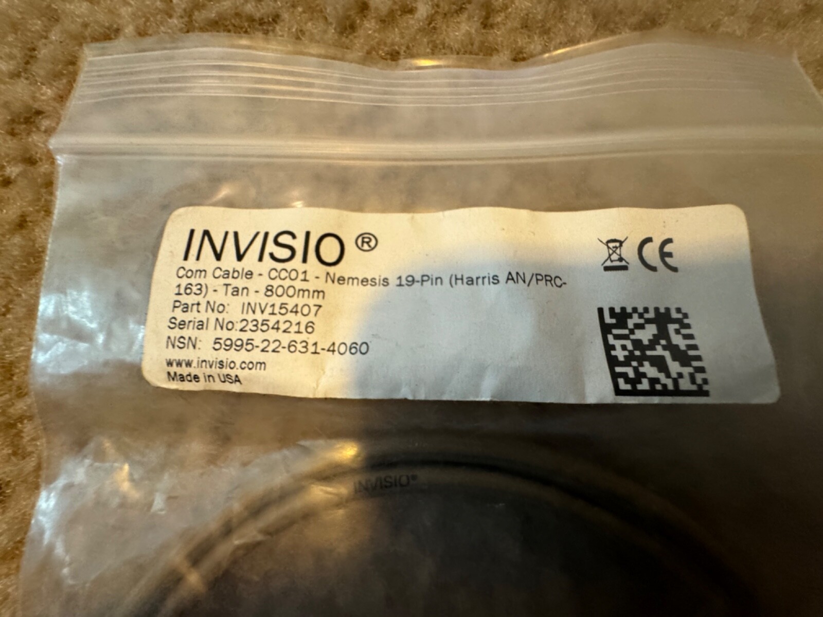 prc-163 to invisio push to talk down cable | eBay