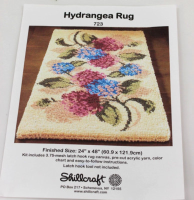 Shillcraft Latch Hook Rug Kit #723 Hydrangea Open Box | eBay