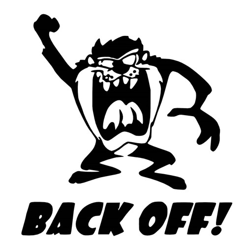 Back Off Taz small vinyl car Decal / Sticker | eBay UK