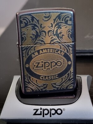CLASSIC ZIPPO SCROLL DESIGN ON A IRIDESCENT FINISH ZIPPO LIGHTER (49146 ...