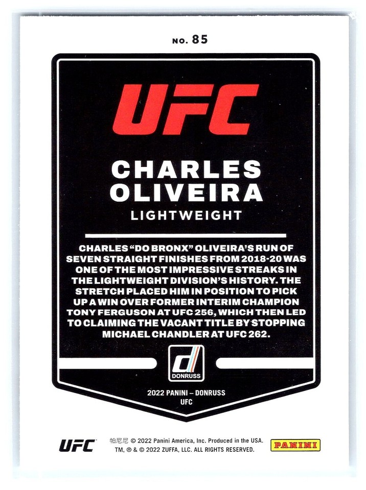 2022 Panini Donruss UFC #85 Charles Oliveira | eBay
