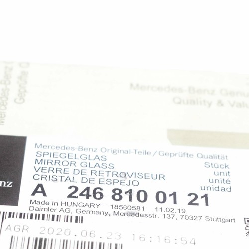 MERCEDES-BENZ X156 GLA LEFT WING MIRROR GLASS A2468100121 | eBay