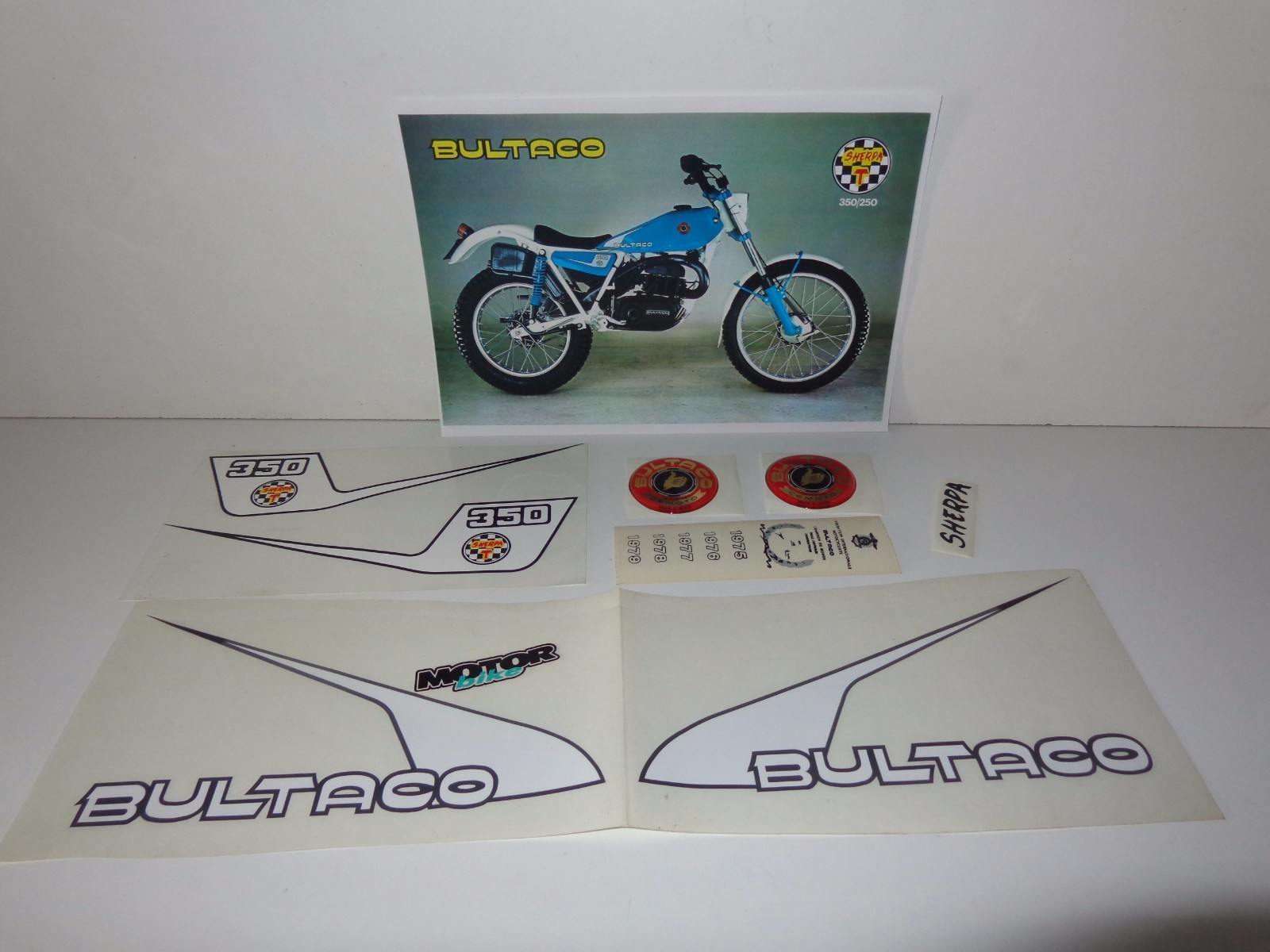 Stickers Bultaco sherpa 250 and 350 blue 198B and 199B Stickers | eBay