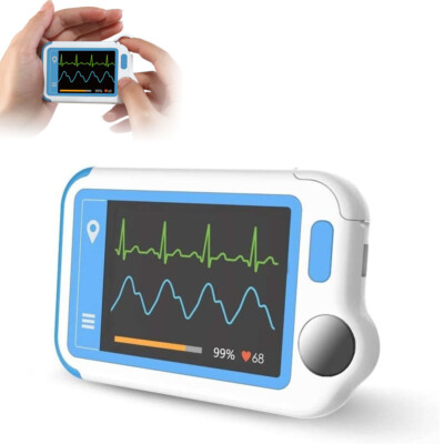 Portable Heart Rate Monitor with O2 Monitor Checking Oxygen Level ECG ...
