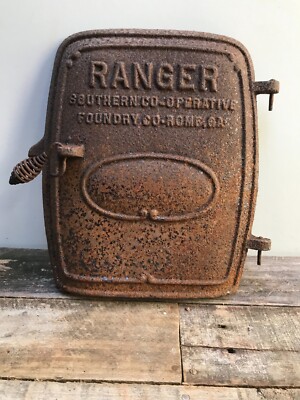 Old Rusty Stove Door #34 RANGER SOUTHERN CO-OPERATIVE FOUNDRY ROME GA ...