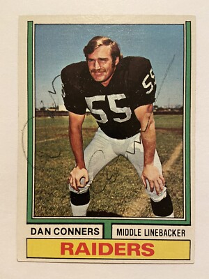 DAN CONNERS Hand Signed 1974 Topps #358 Raiders Miami Hurricanes ...