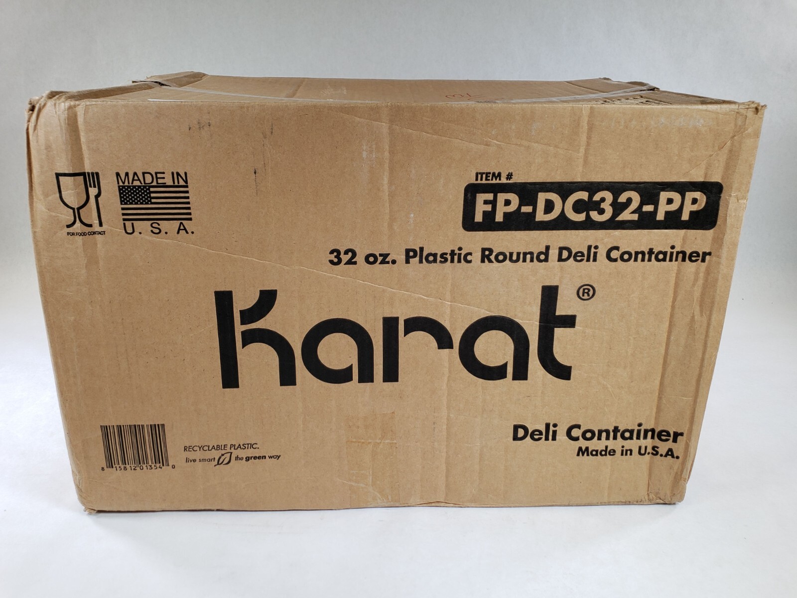 Case Of 500 Karat FP-DC32-PP Clear 32oz Plastic Round Deli Containers ...