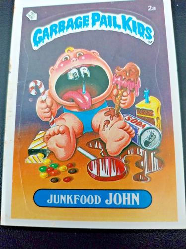 1985 Garbage Pail Kids (OS) Series 1 Junkfood JOHN 2a (Matte Back) | eBay