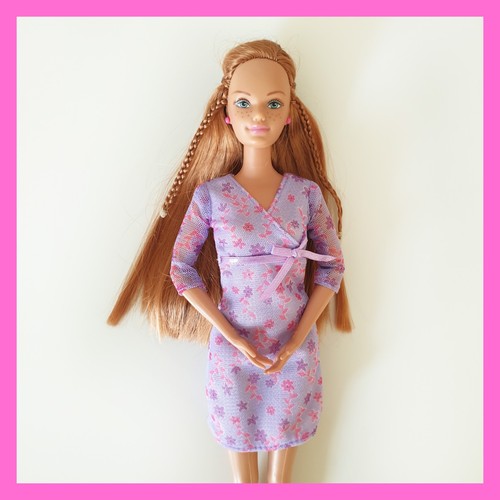 Happy Family Midge Doll Pregnant Mom Barbie Redhead Purple Dress 2002 ...