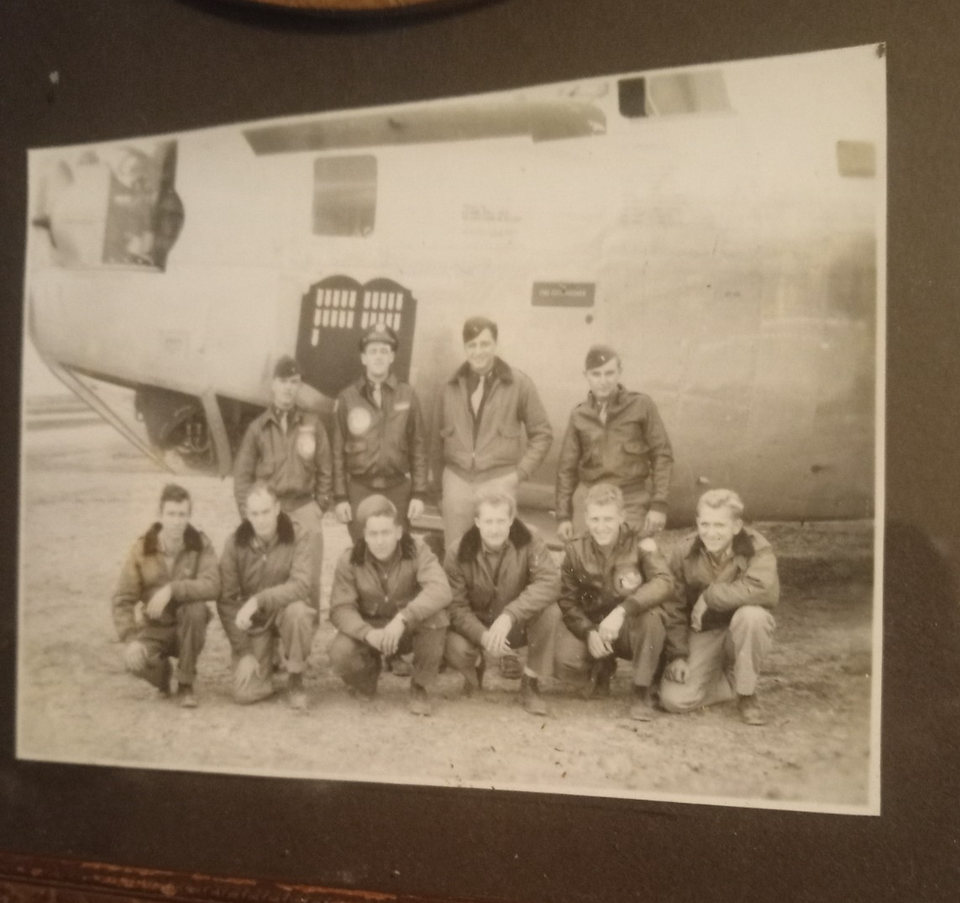 459 bomb group 757 squadron original leather patch + photo lot of 2 ...