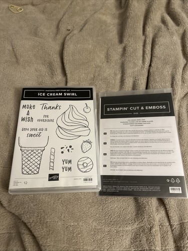 Stampin' Up! Ice Cream Swirl Stamp Set AND Stampin' Cut & Emboss Dies ...