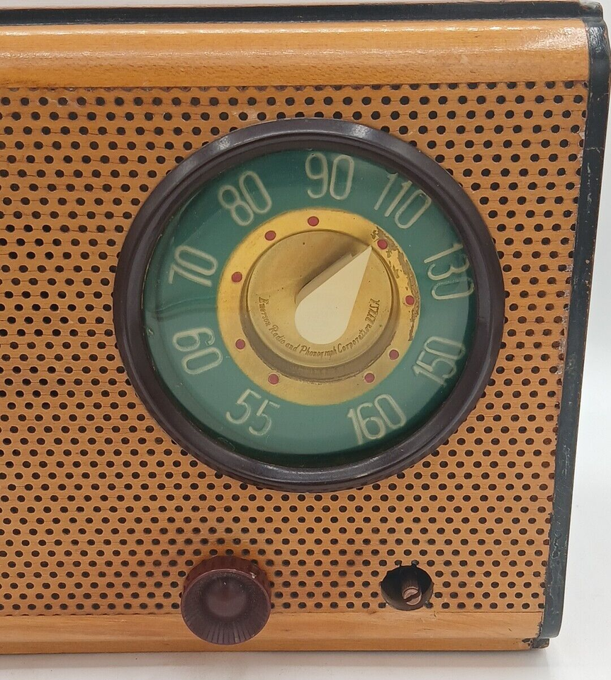 Vintage Emerson Tube Radio Model 503 Wood Cabinet Green Dial 1940's | eBay