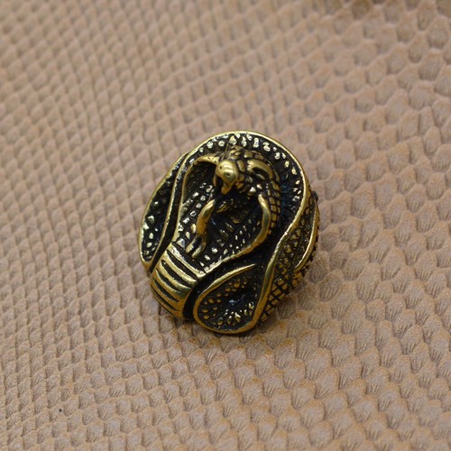 Brass cobra snake Screw Buckle Back Concho Embellishment Belt Saddle ...