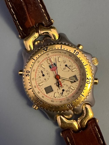 TAG HEUER SEL.s/el, CHRONOGRAPH 1/100, SENNA original dial with leather ...