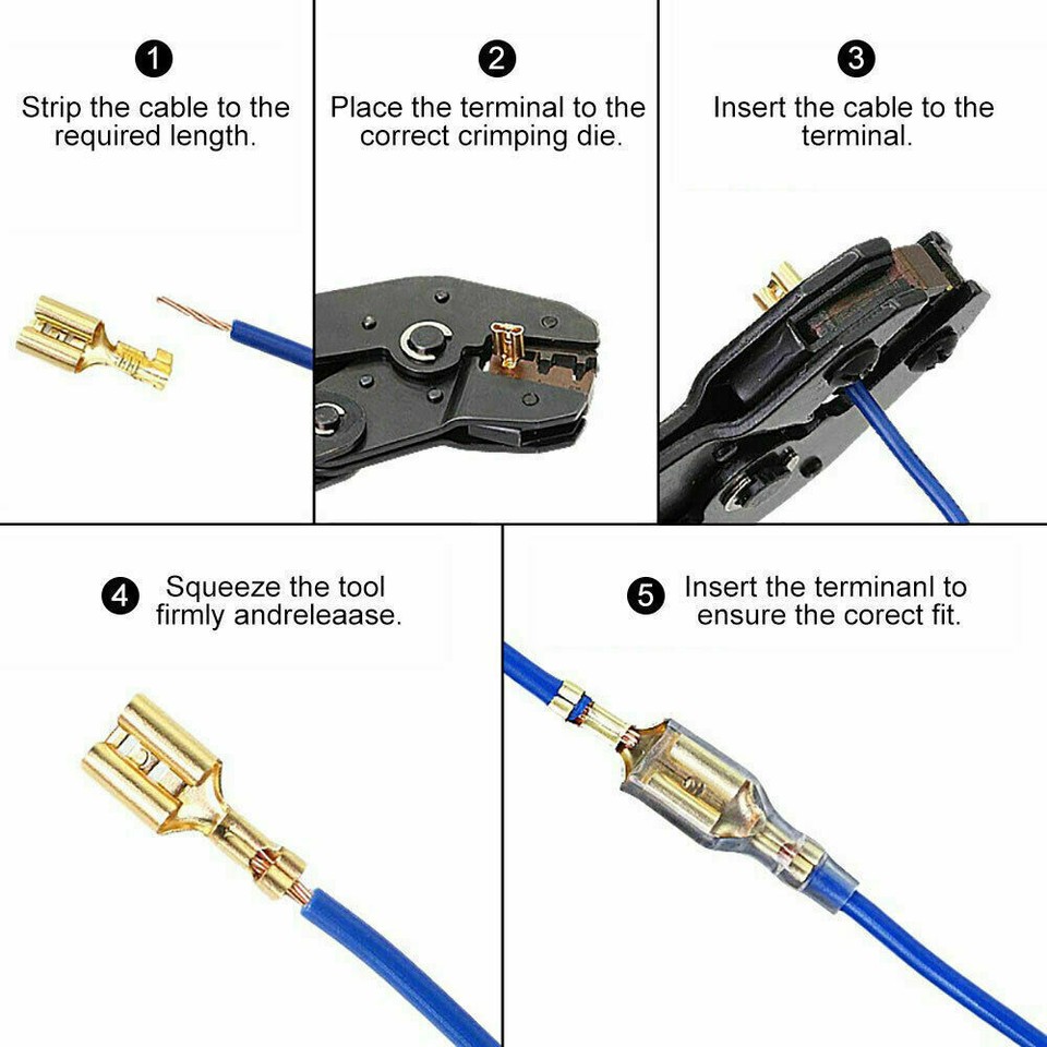 900pcs Automotive Spade Electrical Wire Connectors Kit Male Female ...