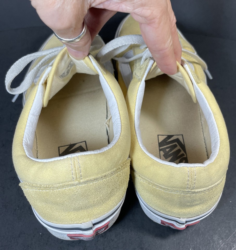 Vans OLD SKOOL Pale Yellow Canvas Suede Lace Up Low Top Shoe Mens 6.5 ...