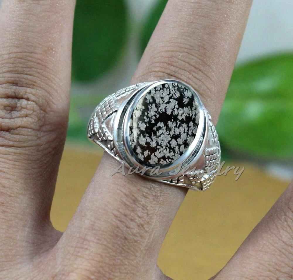 Snowflake Obsidian Ring