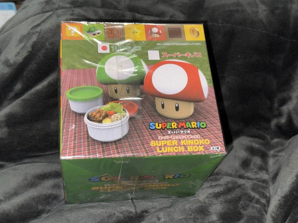 Super Mario 1Up Green Mushroom Lunch Box Kids Food Container ...