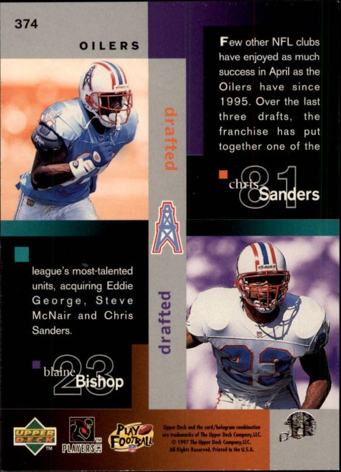 1997 Collector's Choice Football Card #374 George/McNair/Kent/Sanders ...