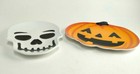 NEW Set of 2 Halloween Plastic Appetizer Plate - Pumpkin & Skeleton | eBay