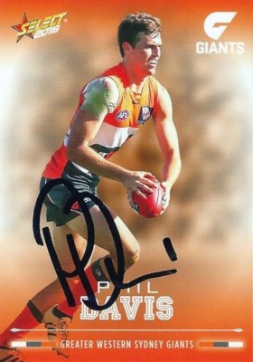 Signed 2016 GWS GIANTS AFL Card PHIL DAVIS | eBay Australia