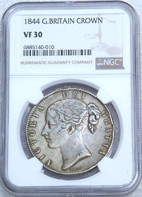 1844 Great Britain Silver Crown Victoria NGC VF30 Original coin Just ...