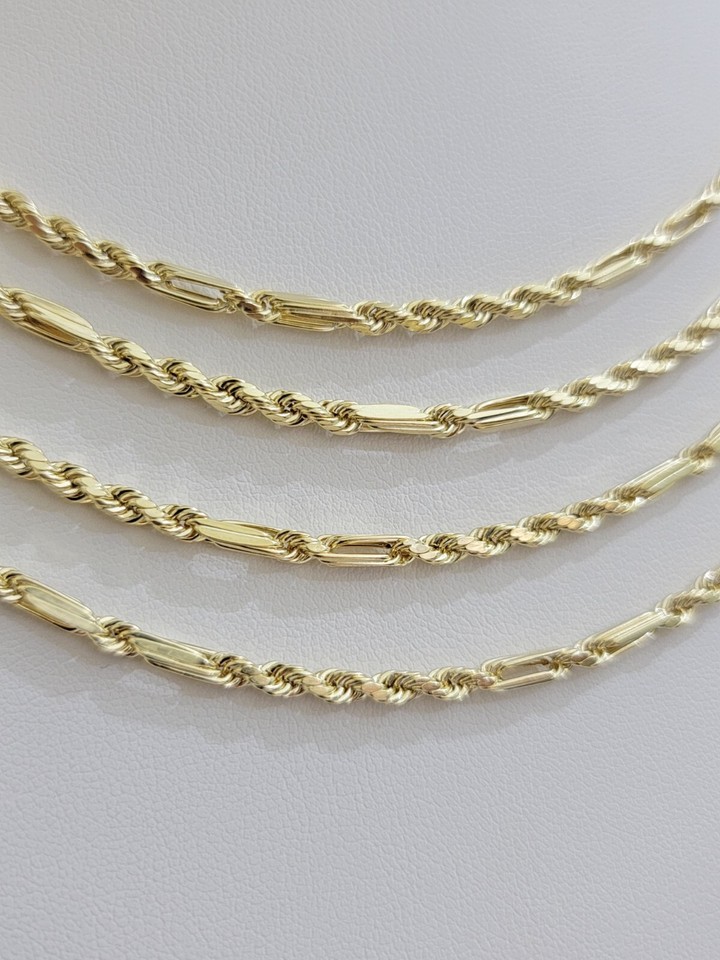 Real 10k Yellow Gold Milano Rope Chain Necklace 18"-24"Inches 3mm 10kt ...