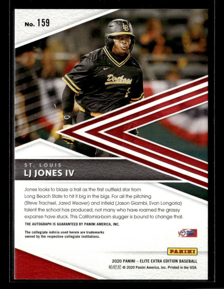 2020 Panini Elite Extra Edition Signatures #159 LJ Jones IV | eBay