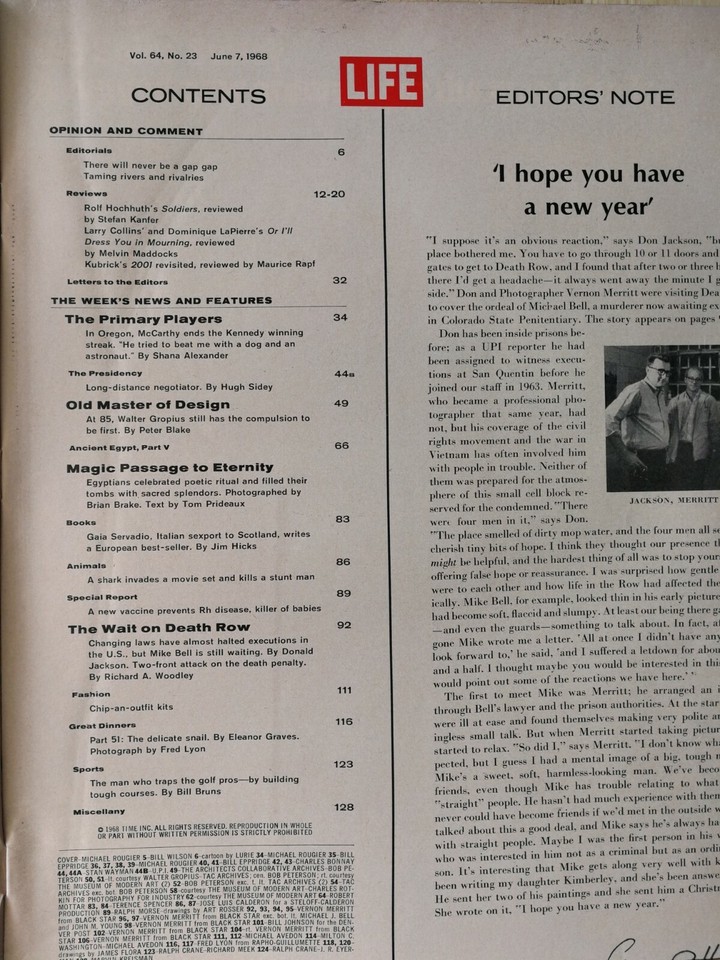 Life Magazine June 7, 1968 - Death Row - Robert Kennedy & McCarthy ...