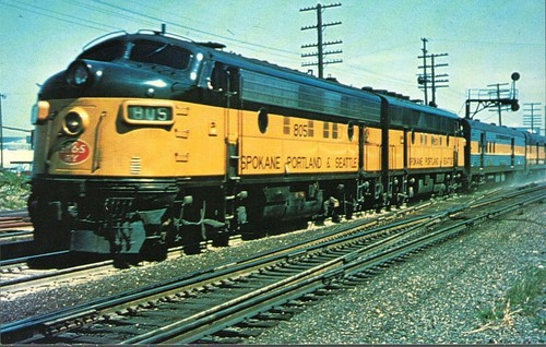 Postcard Spokane Portland & Seattle Train Northern Pacific Spokane to ...