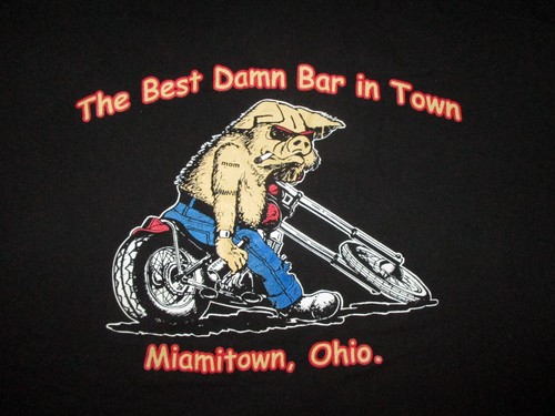 3XL BEST DAMN BIKER BAR T SHIRT Motorcycle Defunct Miamitown Ohio Long ...