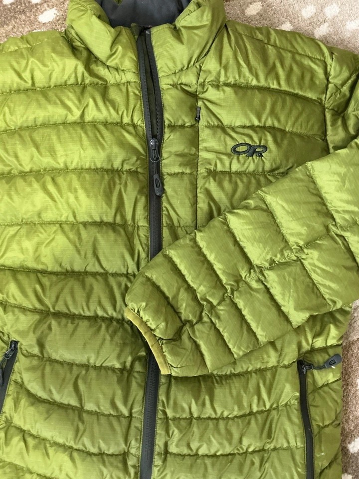 Outdoor Research Green Quilted Puffer Jacket Lightweight Full Zip Men's ...