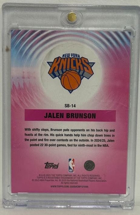 Jalen Brunson 2025 Topps Flagship Sonic Boom Refractor #SB-14 Case Hit ...