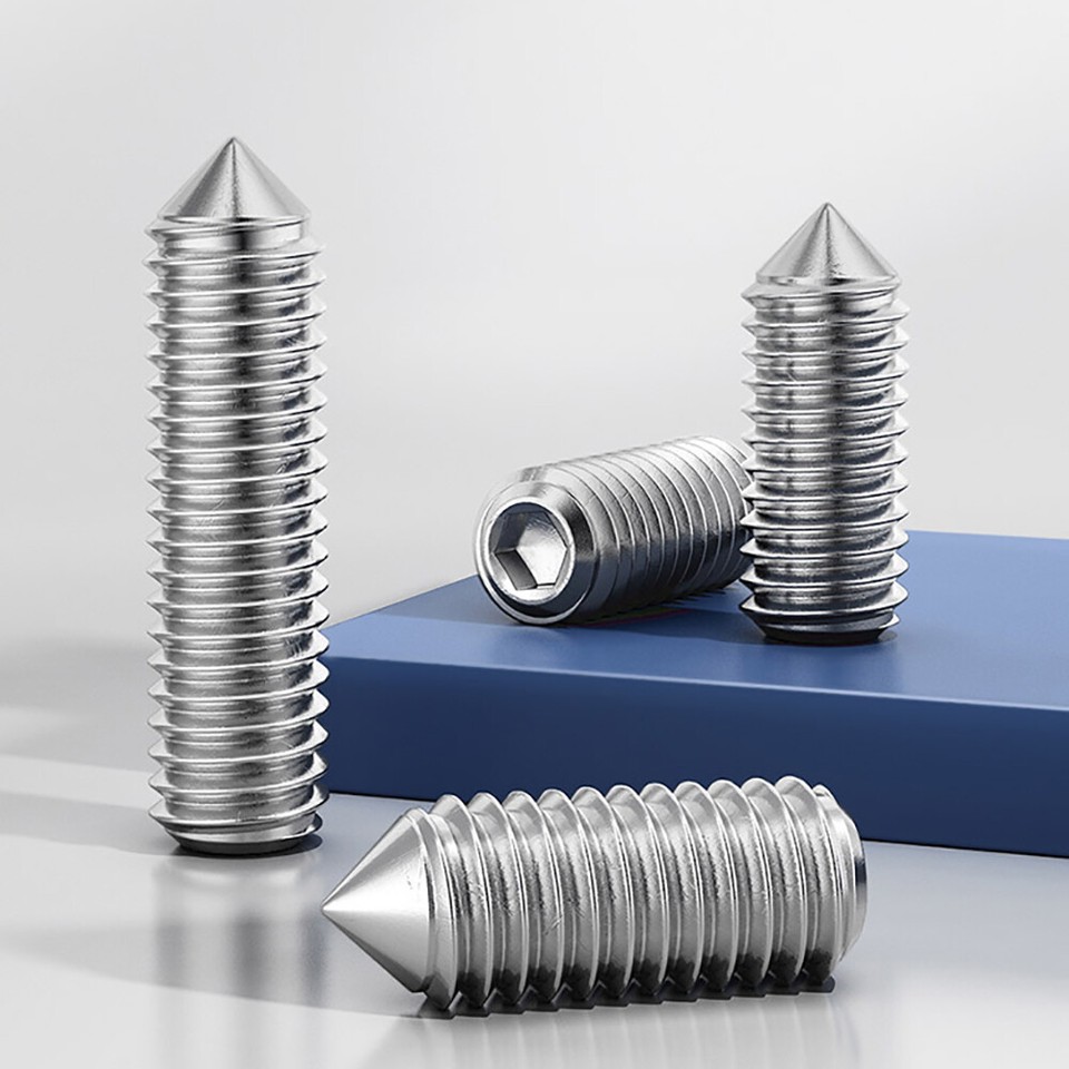 M3 M4 M5 M6 M8 M10 M12 Cone Point Grub Screws Allen Socket Bolts ...