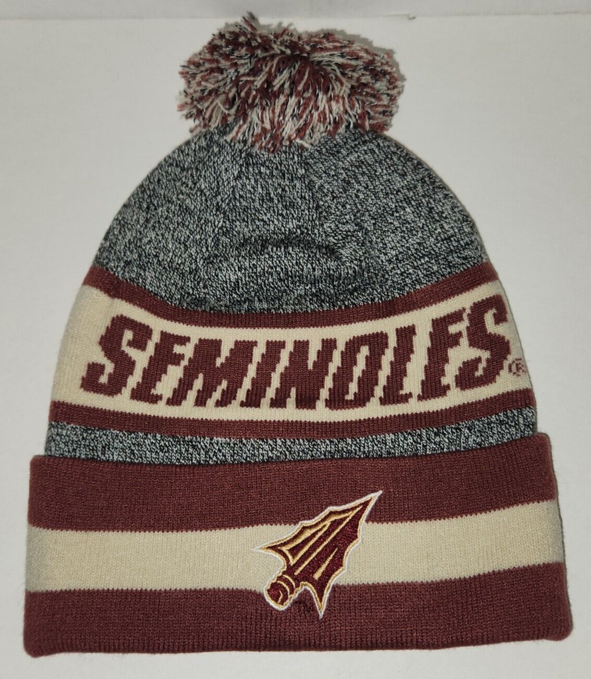 Florida State Seminoles NCAA Cumulus Knit Beanie With Pom, Top Of The ...