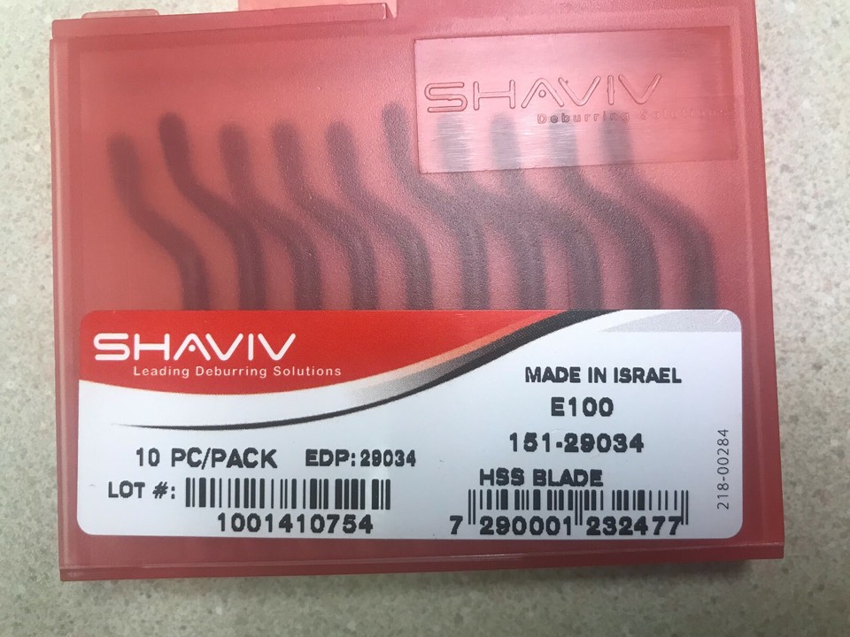 Shaviv E100 Cutter Deburring Blade HSS Pkg of 10 #29034 NEW IN BOX - 10 ...