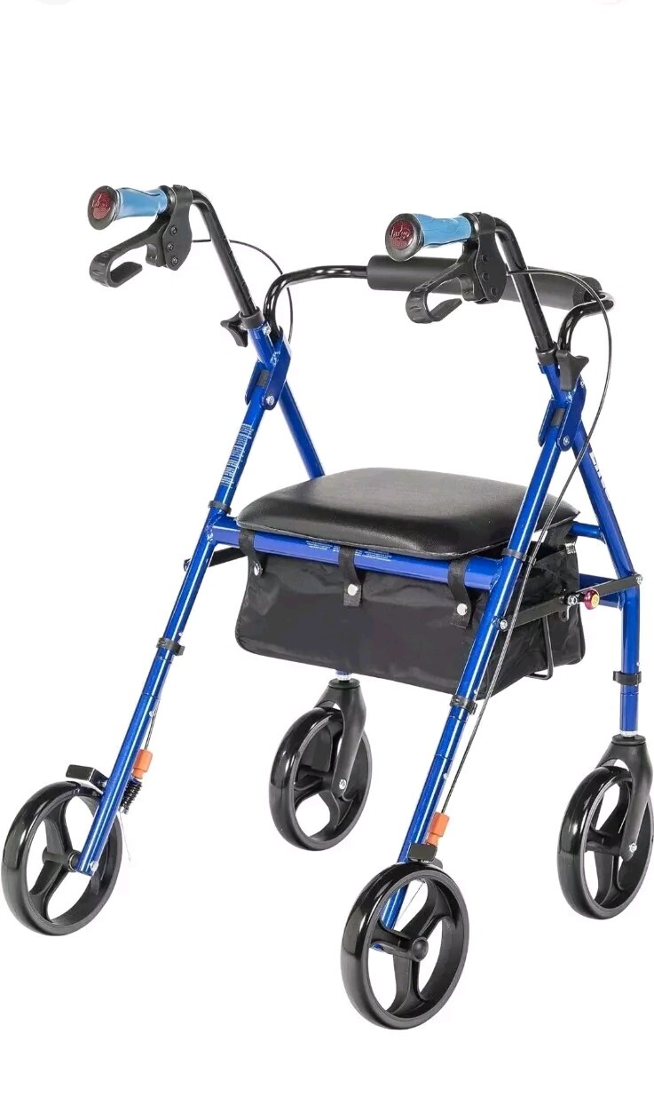Hugo Elite 700-959E Foldable Rollator Walker with Seat, Blue | eBay