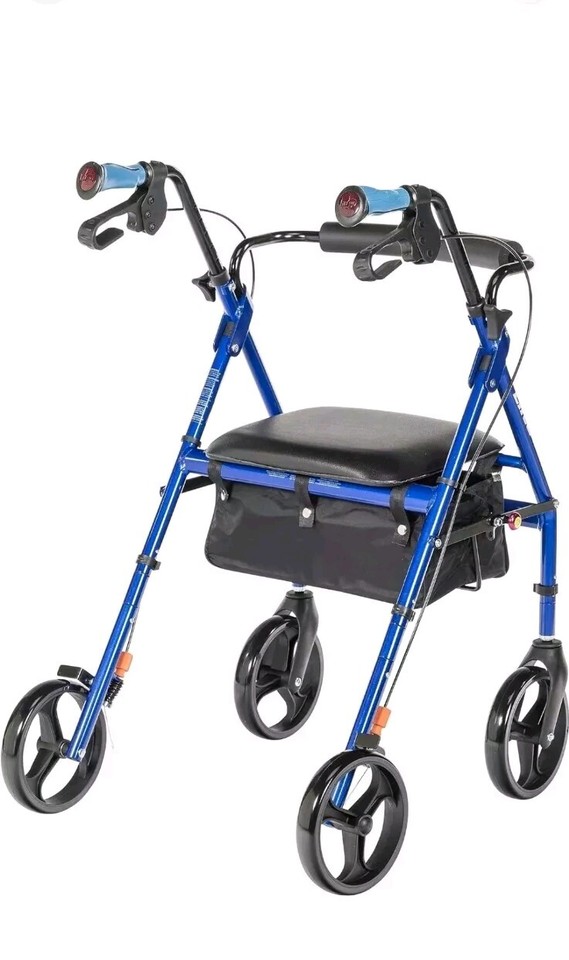 Hugo Elite 700-959E Foldable Rollator Walker with Seat, Blue | eBay