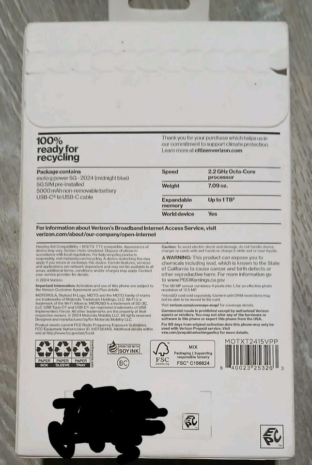 Motorola Moto G Power 5G 2024 - 128GB - (Verizon) - Midnight Blue | eBay