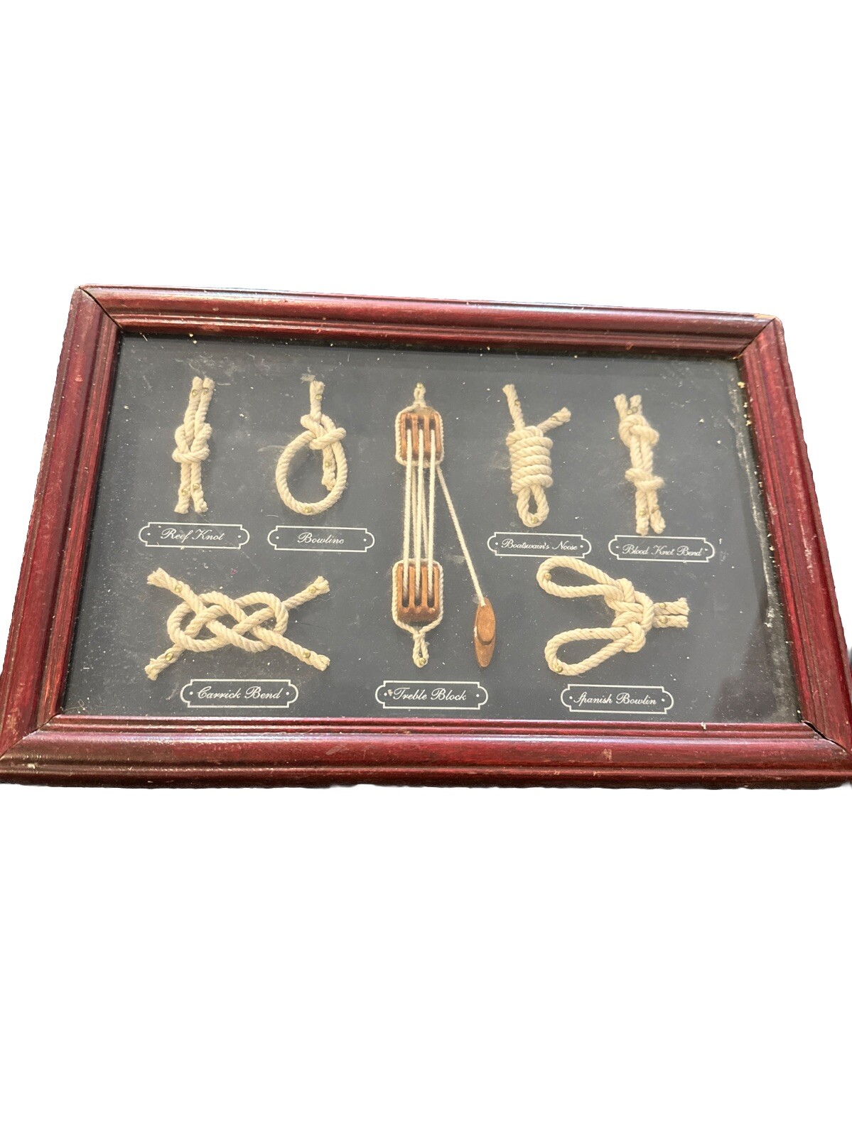 Nautical Navy Maritime 3D Knot Shadow Box Framed Picture Wall Art Decor ...