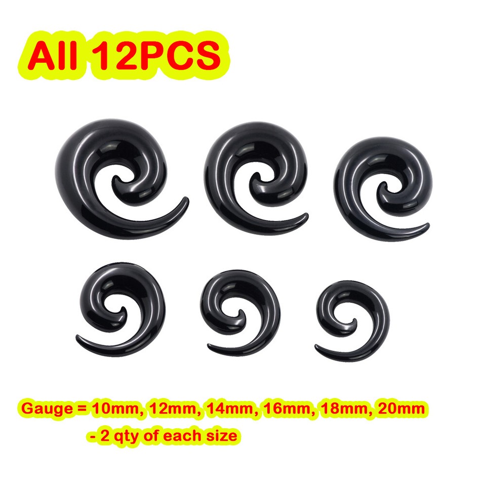 18pcs Acrylic Big Gauges Kit Ear Stretching Tapers Plugs Piercing Set ...