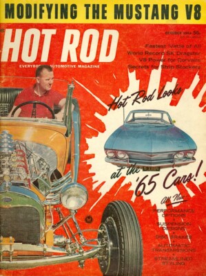 1964 Hot Rod Magazine: 1965 Cars/Fastest Corvette/Modifying Mustang V8 ...