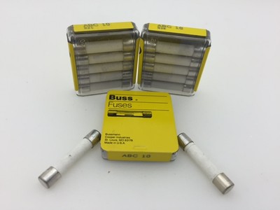 (25 pcs) ABC-10 Bussmann, 10 Amp, 125vac/60vdc, Fast Acting Ceramic ...