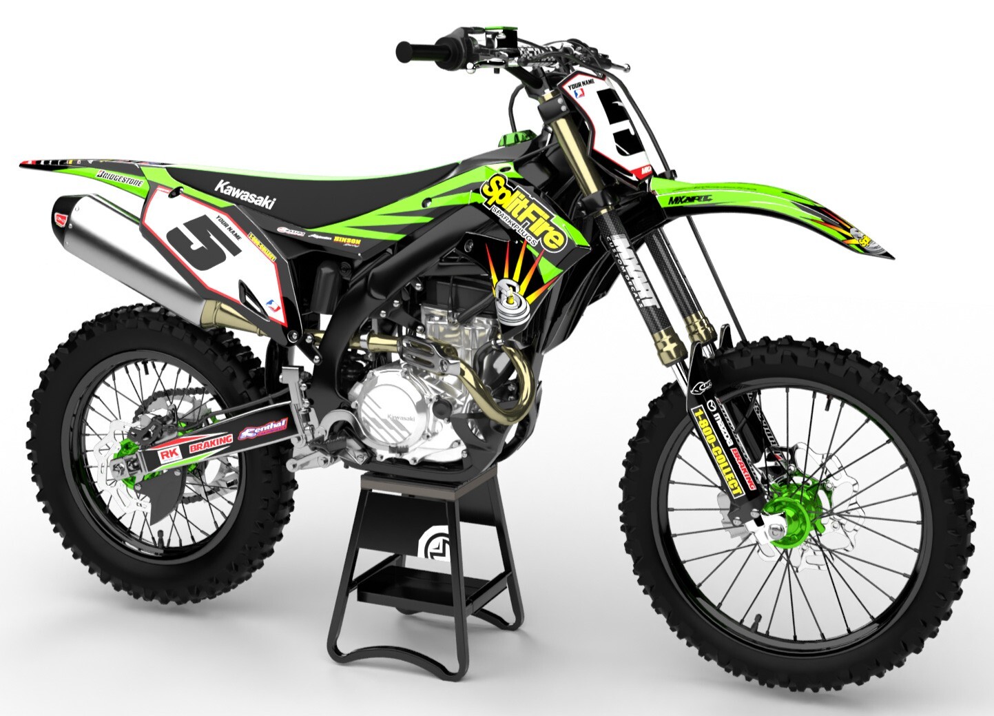 2014 - 2021 Kawasaki KX 85 custom graphics kit Rythm style decals ...